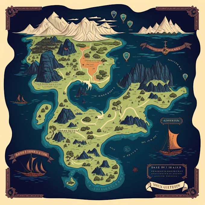 Hand draw a fantasy map for your book by Leaklide | Fiverr