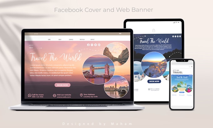 Design amazing web banner and facebook cover by Mahamdezigner | Fiverr