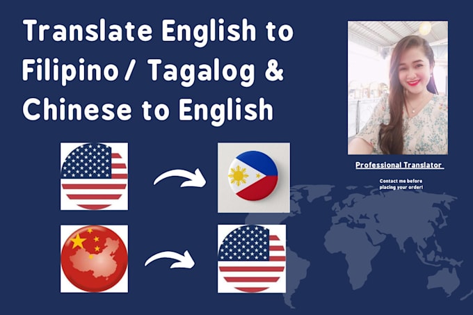 Translate english to filipino or chinese to tagalog by Proartdesign21 ...