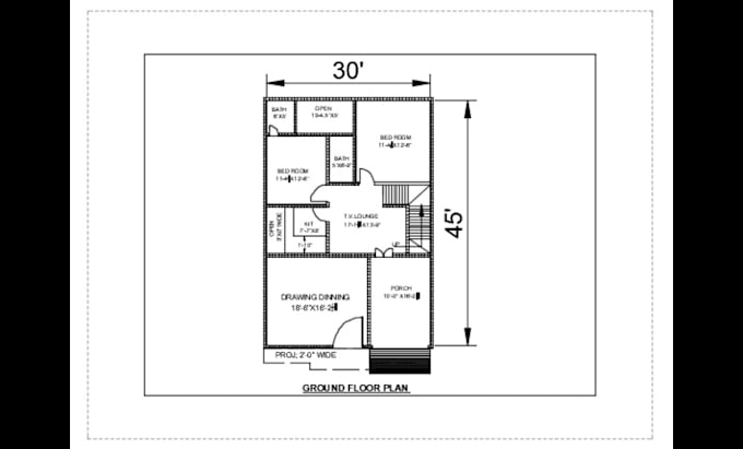 Make 2d floor plane in autocad by Muhammad9365 | Fiverr