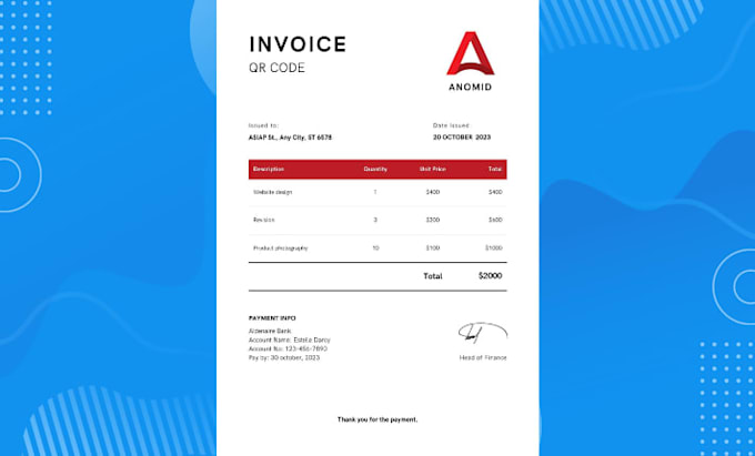 Design xero custom invoice templates in 24hrs by Abdelazizben | Fiverr