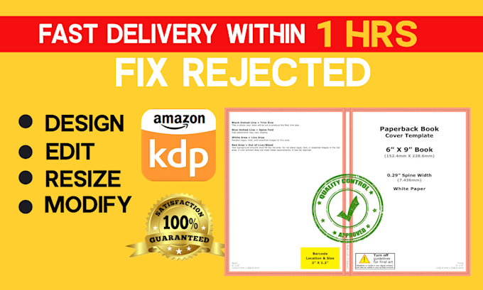 Fix rejected kdp book cover format or any book cover by Imratkdp | Fiverr