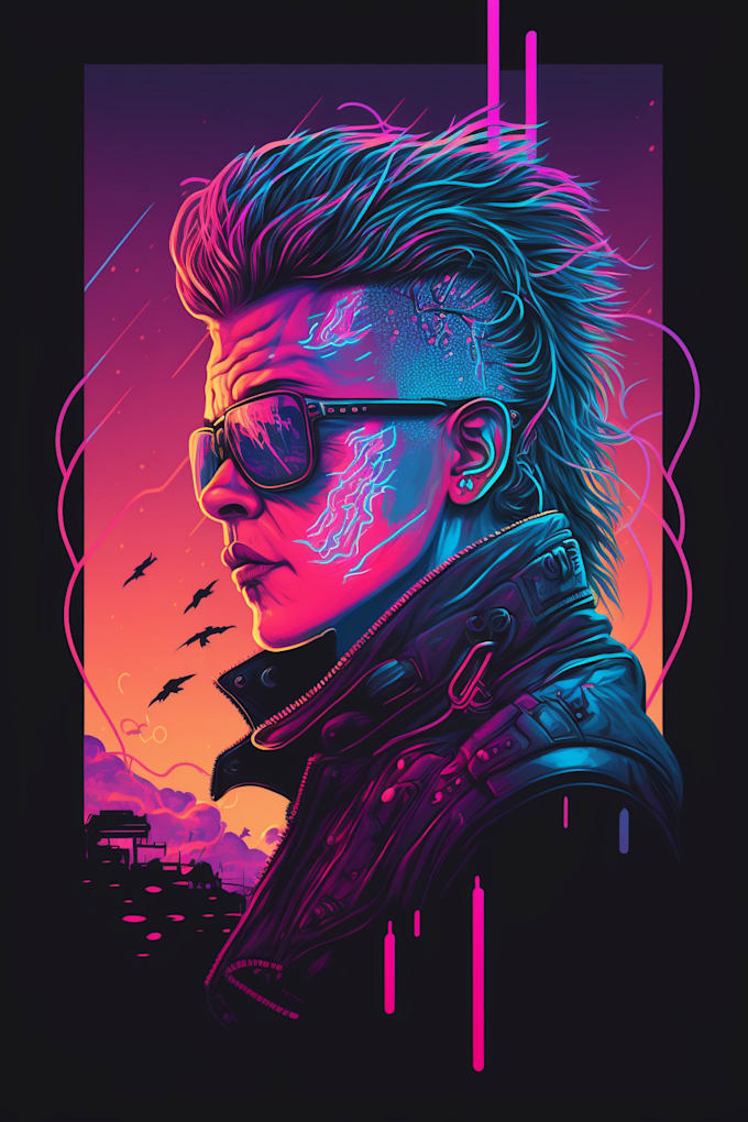 Create synthwave design art using midjourney ai by Sleepyk | Fiverr