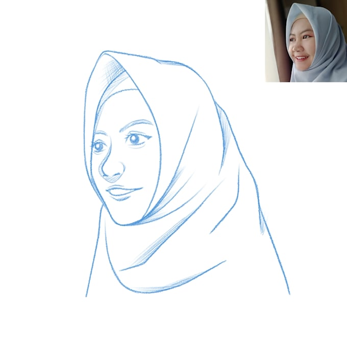 Draw a simple potrait sketch using procreate within 24 hours by ...