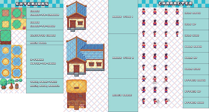 Make pixel art tilesets for your game by Martnpeadelarra | Fiverr