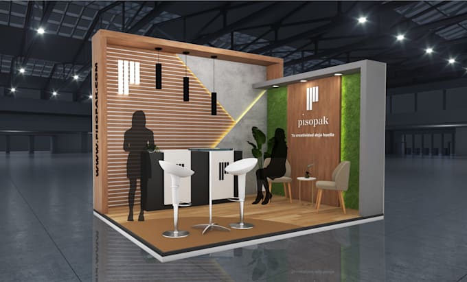 Create 3d trade booth, exhibition stand, stall, both, kiosk by ...