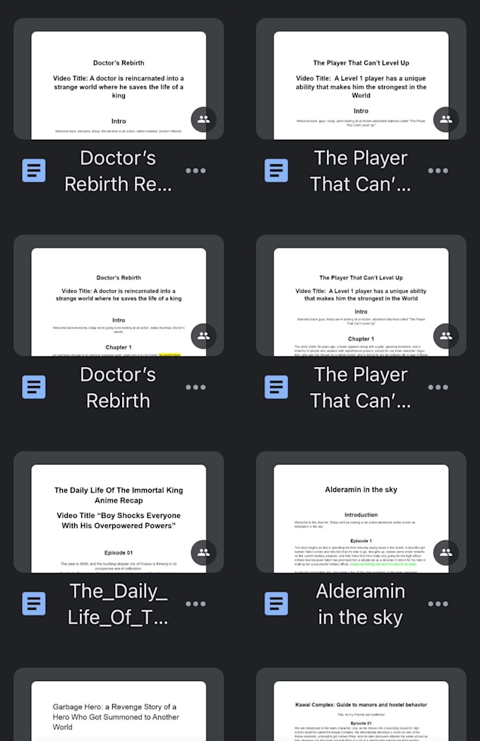 Write a creative anime and manga script by Faaizalavi | Fiverr
