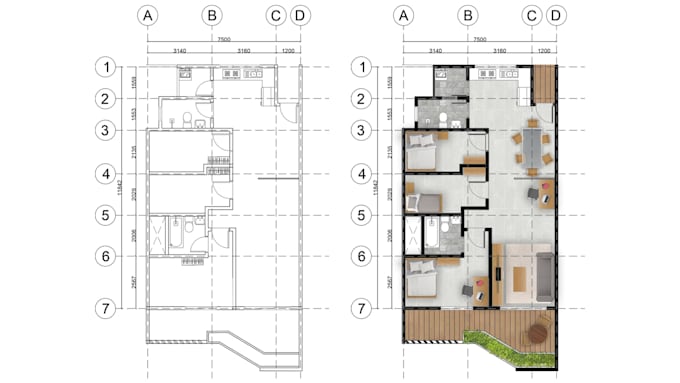 Create realistic 2d architectural plan and 2d site plan by Syahirramli ...