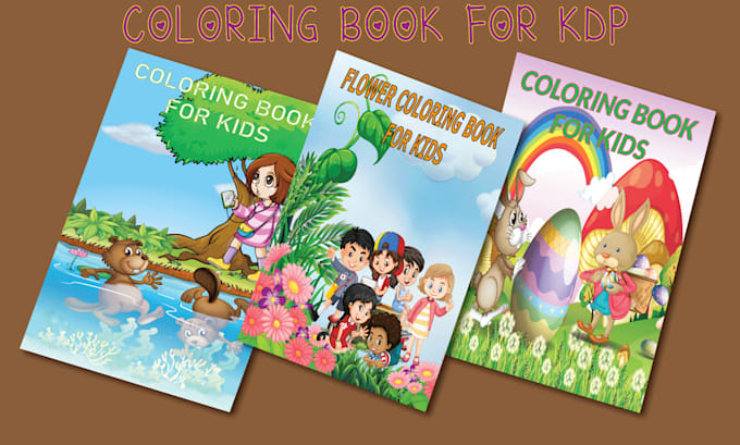 Create kids coloring book cover, activity book and interior book design ...