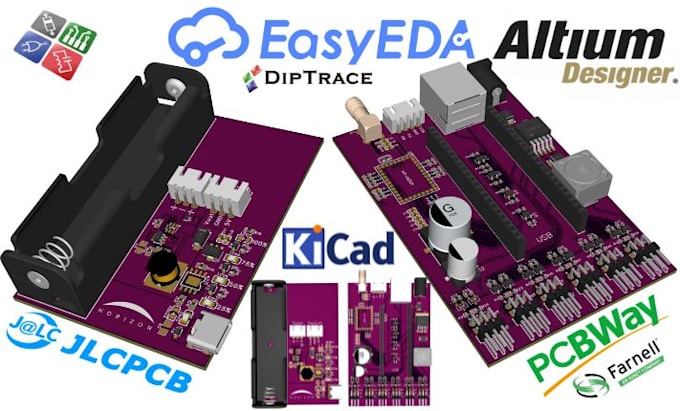 Design pcb on easyeda kicad altium designer and diptrace by Junaidraza37 | Fiverr
