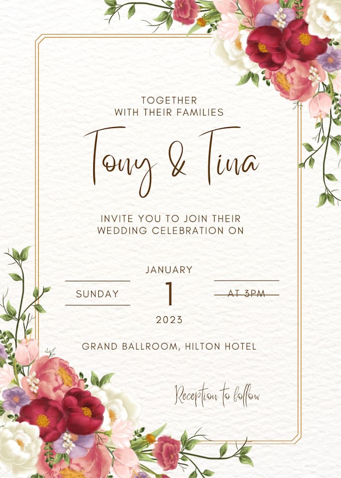 Design a beautiful invitation for you by Gemmarly | Fiverr
