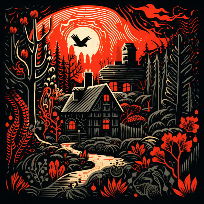 Draw awesome linocut illustration for your brand by Olyaokiljivic | Fiverr