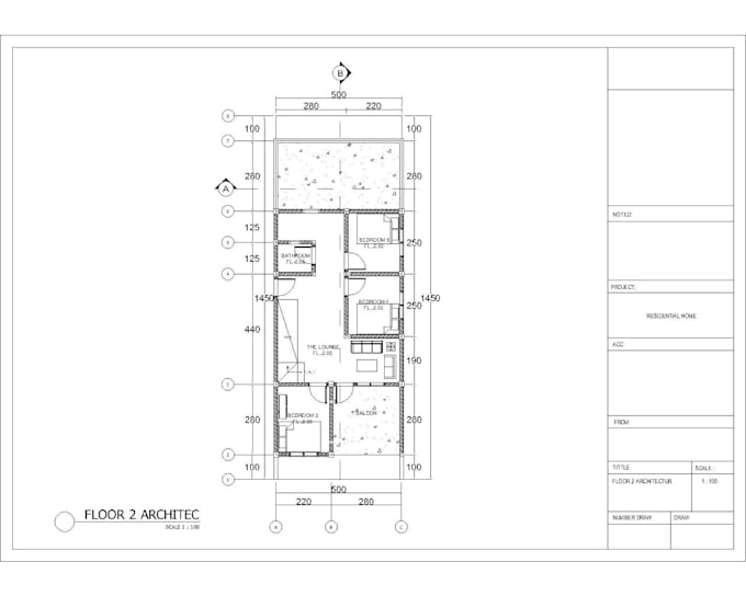 Be your architect, draftsman four house plans, 2d floor plan by Achmadcrovio | Fiverr