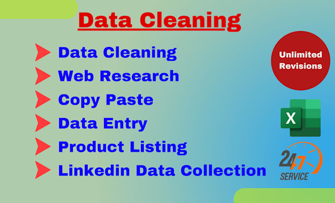 Do data cleaning, web research, copy paste, and data entry by Joy_cd1 | Fiverr