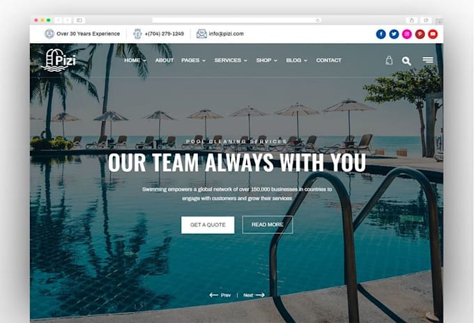 Design swimming pool cleaning, and pool construction website by Obey ...