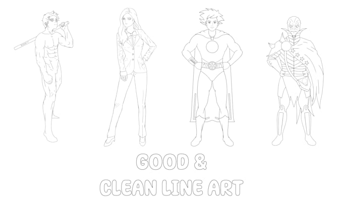 Draw good and clean line art of any character for you by Dinnea | Fiverr