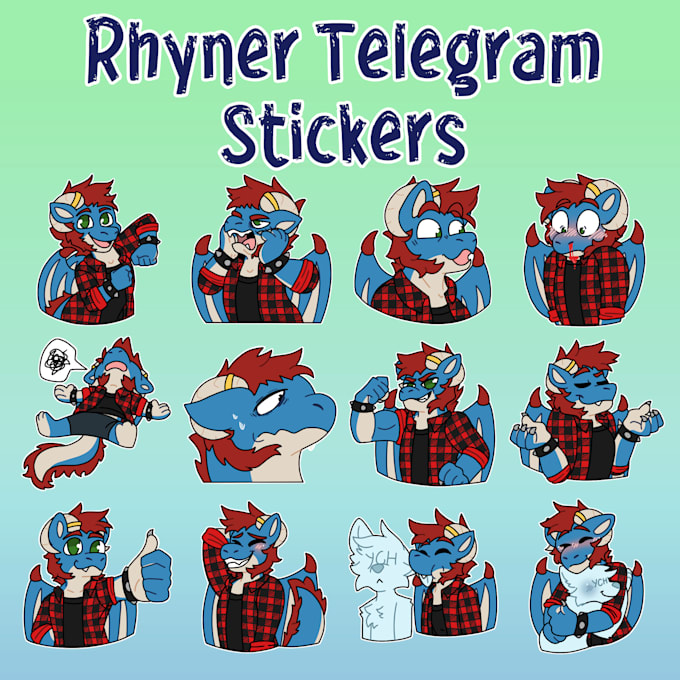 Create cute furry telegram stickers by Dandykat | Fiverr