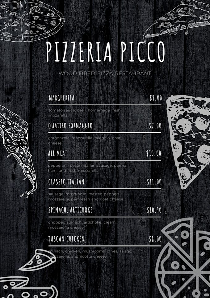 Design freestyle chalkboard menu posters by Nikunj_rana_ | Fiverr