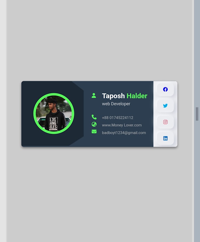 Create clickable html email signature temple for you by Badboy622 | Fiverr