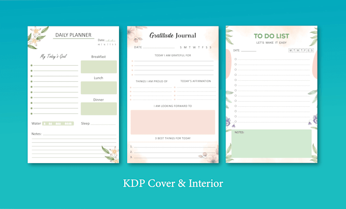 Design kdp journal cover and interior, custom planner for low content by Rifugraphics | Fiverr