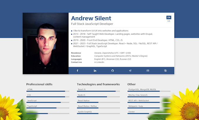 Create landing page, website, app layout with html, css, javascript, react, vue by Andrew_silent ...