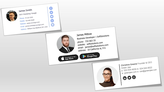 Make clickable and beautiful email signatures by Yossilevy1823 | Fiverr