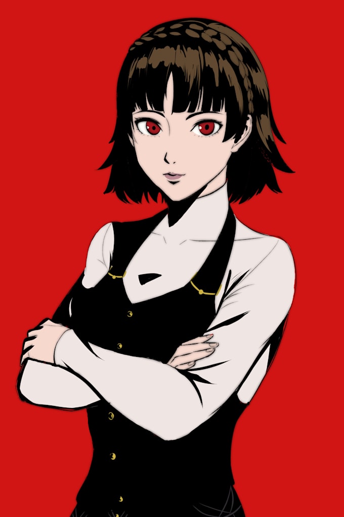 Draw you or your character into persona anime manga style by Bluebrem ...