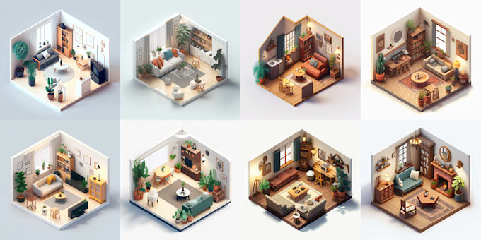 Create 3d isometric illustrations using ai by Rahulkamath | Fiverr
