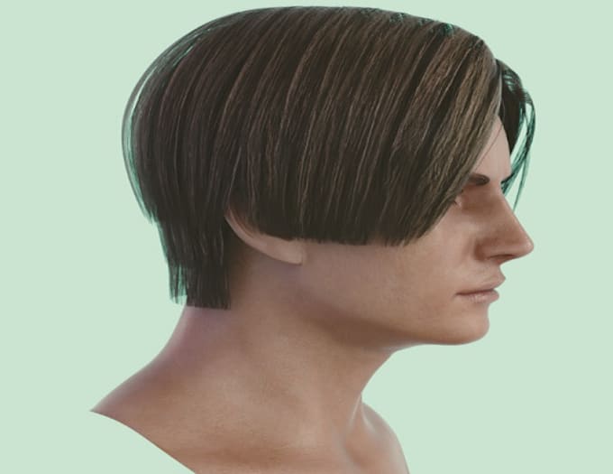 Model realistic hair, gfx hair, fur, character hair, for unity or ugc ...