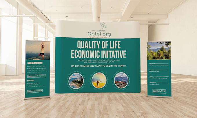 Design backdrop banner and trade show booth for exhibition display by ...