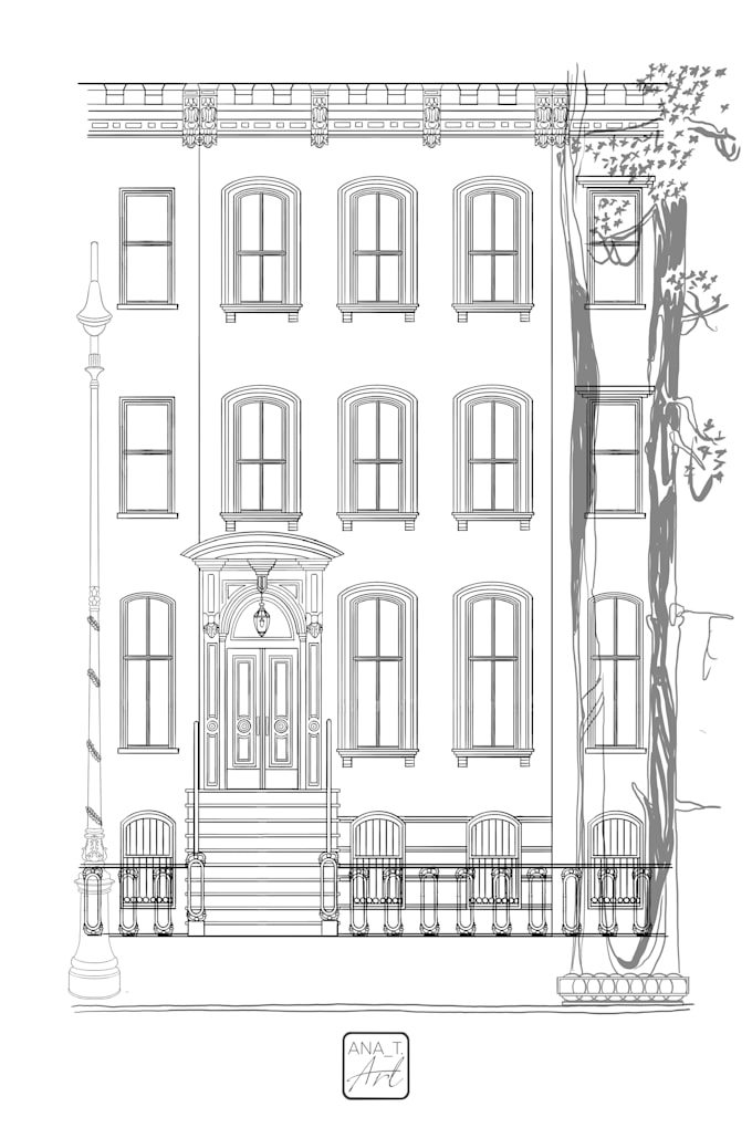 Do building facade, sketch technique by An_t_design | Fiverr