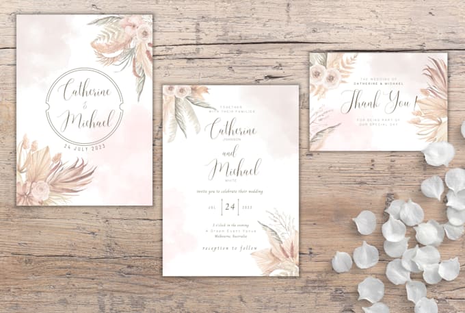 Design the most beautiful wedding invitation by Nadineplans | Fiverr