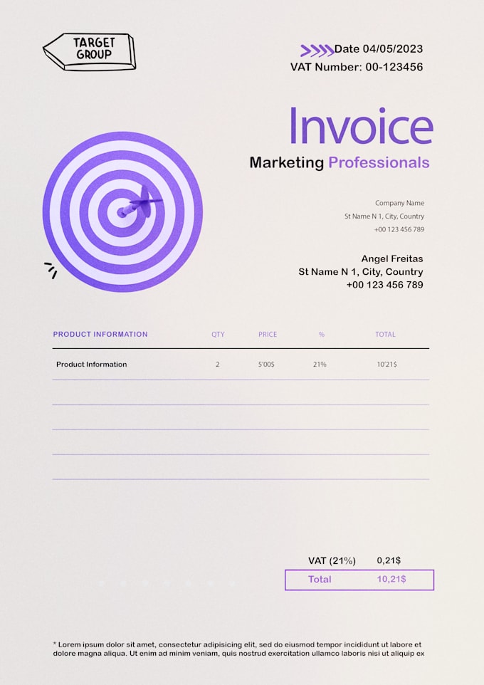 Create invoice design within 15 hours by Noumanhassan123 | Fiverr