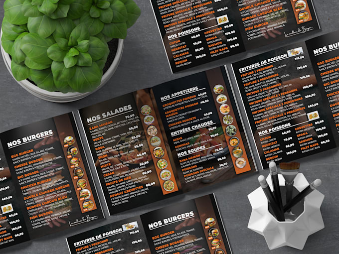 Design modern menu digital menu for your restaurant by Venncom | Fiverr