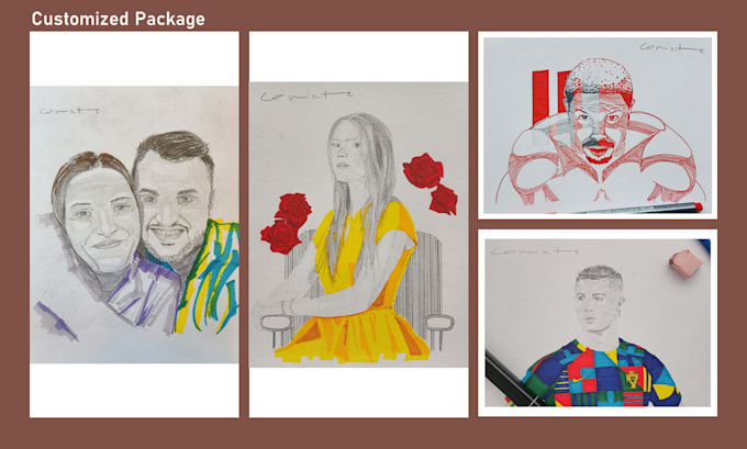 Draw an abstract portrait to your liking by Lovinthrao | Fiverr