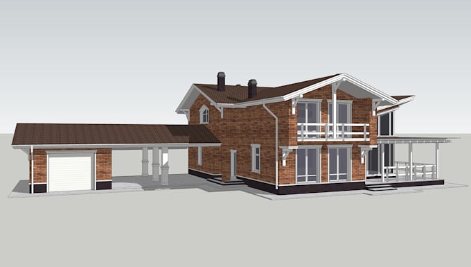 Make a detailed architectural 3d model using sketchup by Misha_gurich ...