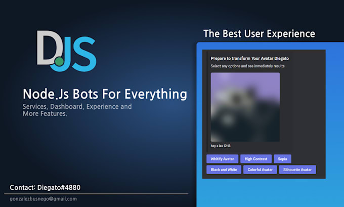 Create the best discord bot for your server by Diegobusnego | Fiverr