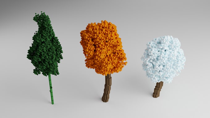 Make voxel art and render it and make a 3d model in time by ...