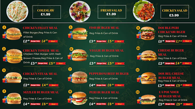 Design creative awesome restaurant menu food menu by Saba_akhter | Fiverr