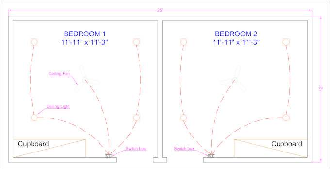 Draw or redraw any 2d electrical drawings in autocad by Suleman_autocad ...