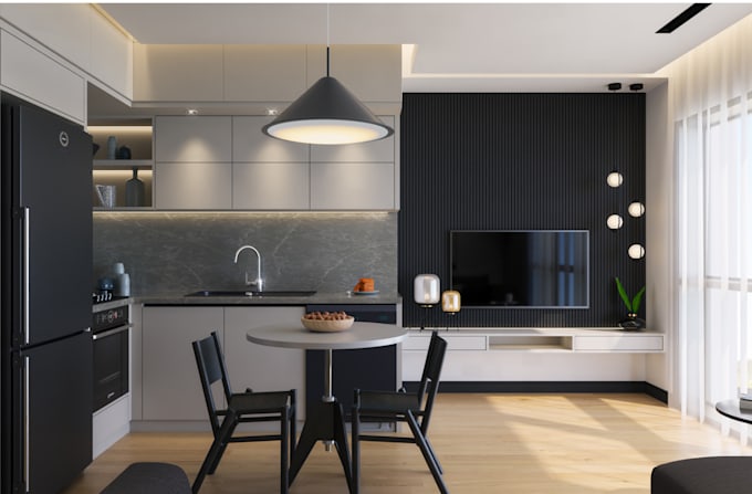 Design modern and minimal home, rooms, interiors with 10 renders by ...