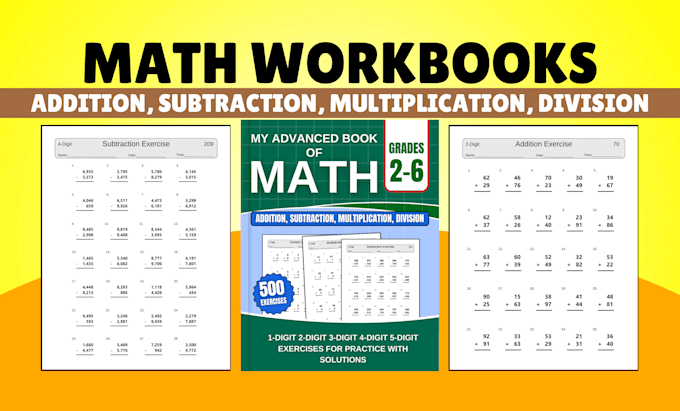 Create math workbooks with book cover design for amazon kdp by Taimoor ...