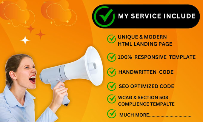 Create or design modern and unique responsive html landing page or ...