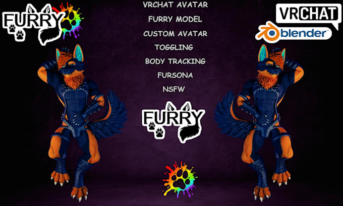 Create custom vrchat furry avatar, fursona avatar, avaian, scalie ...