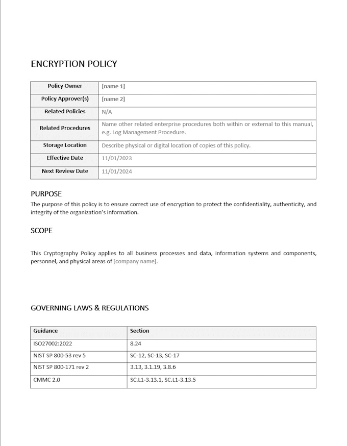 Create nist 800 171 policies for you by Ggassoc | Fiverr