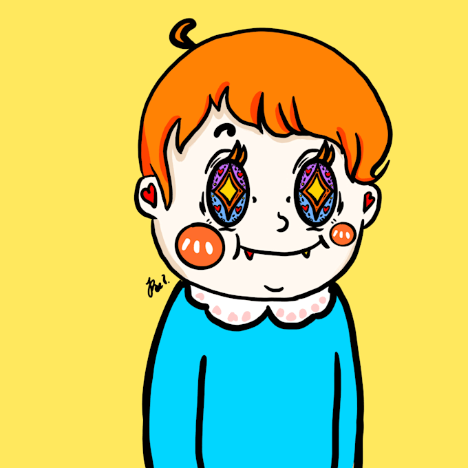 Draw you in exaggerated, cartoon, chibi, cute, unique style by Raeearts ...