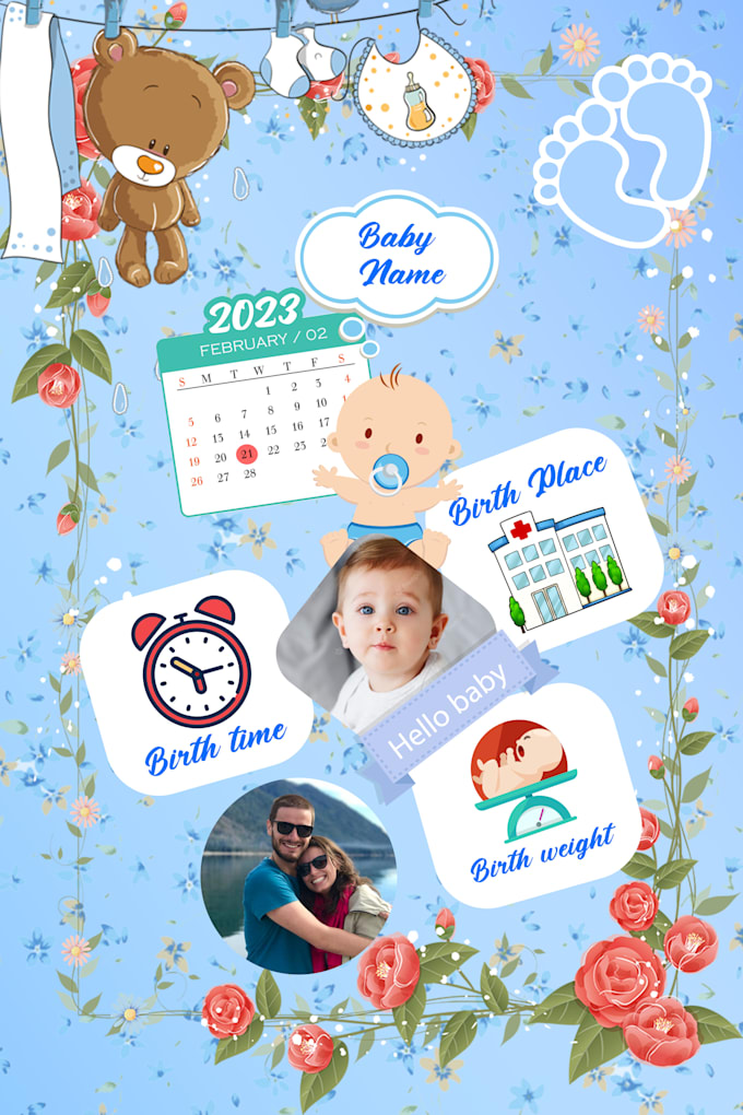 Edit babies memory poster by Mayurudesign | Fiverr