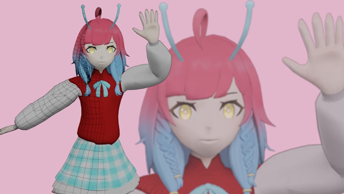 Create an aesthetic 3d character avatar for vrchat, chilloutvr, or any ...