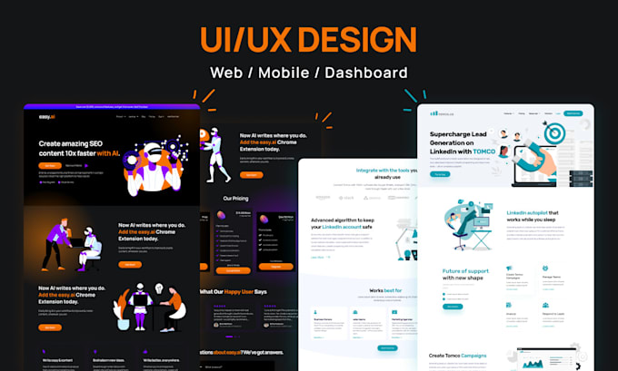 Do website ui ux design, dashboard, mobile app ui ux, wireframe by Talhasiddiqui58 | Fiverr