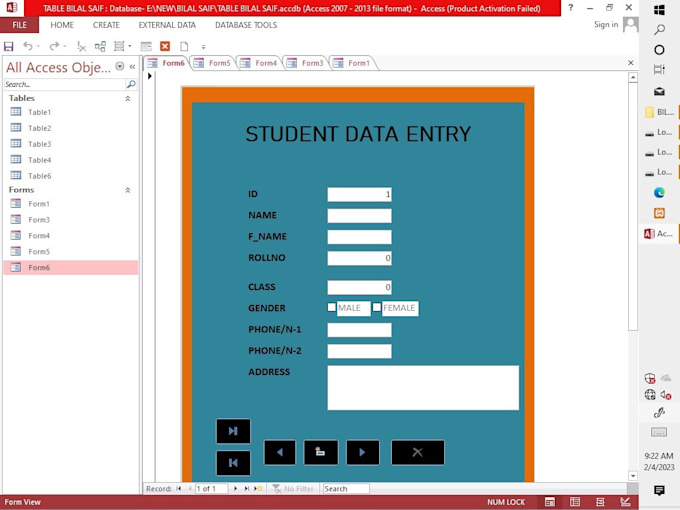 Create microsoft access databases, reports and dashboards by Mr_bilal_saif | Fiverr